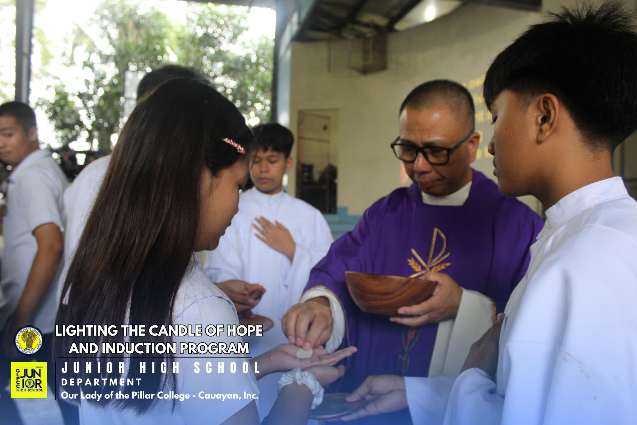 OLPC-C JHS lights advent candle; inducts officers for A.Y. ’24-’25 ...